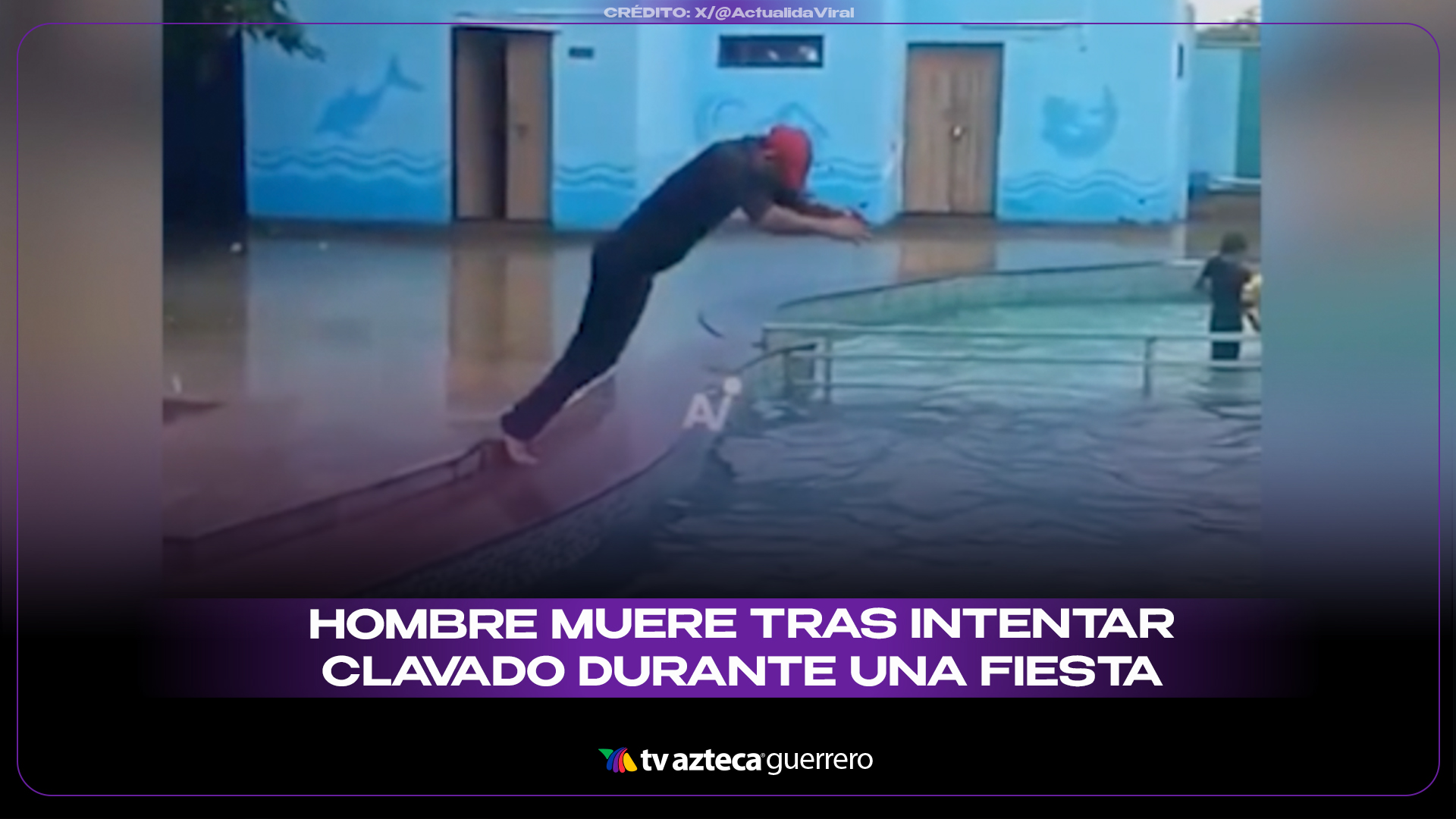 Muere hombre tras intentar clavado en piscina durante fiesta; vuelve viral