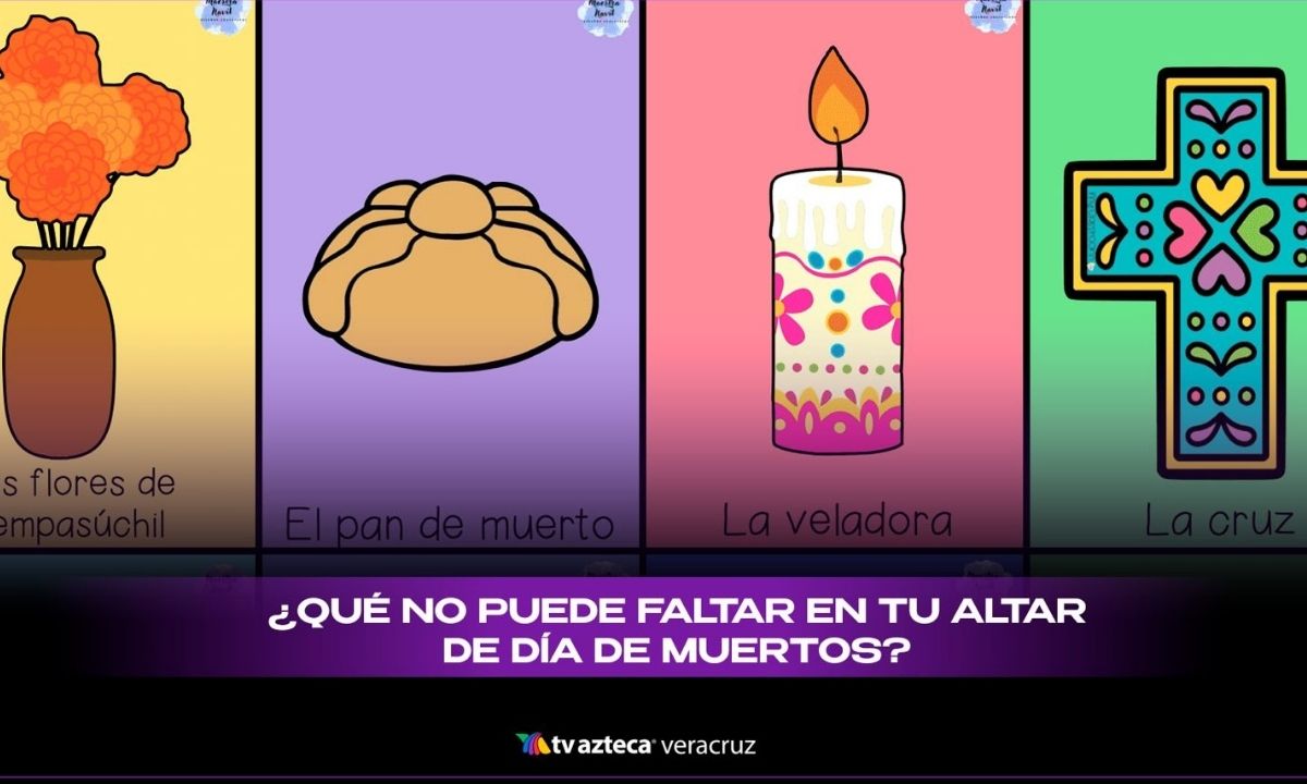 ¿Cuáles son los elementos esenciales en el altar del Día de Muertos?