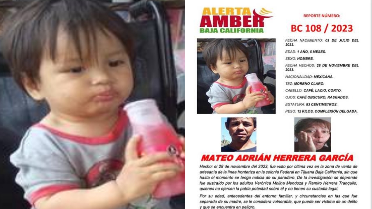 A Mateo se lo llevaron dos adultos en Baja California; activan ALERTA AMBER