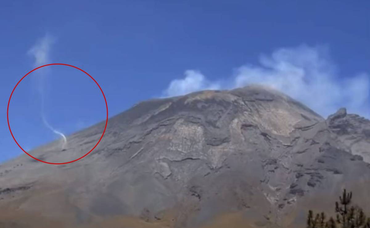 Captan en video un "dust devil" en la cima del Popocatépetl 🌪️🌋