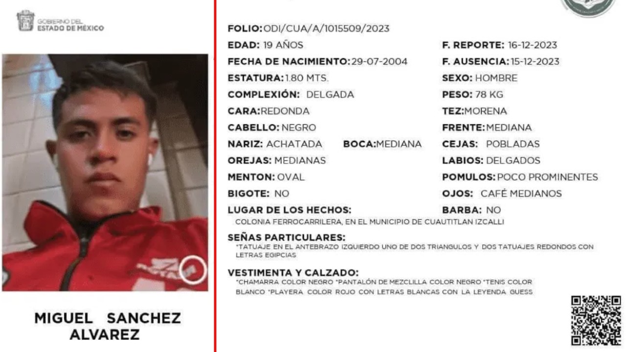 Alberto Miguel Sánchez Álvarez futbolista de 19 años desaparecido en la ...