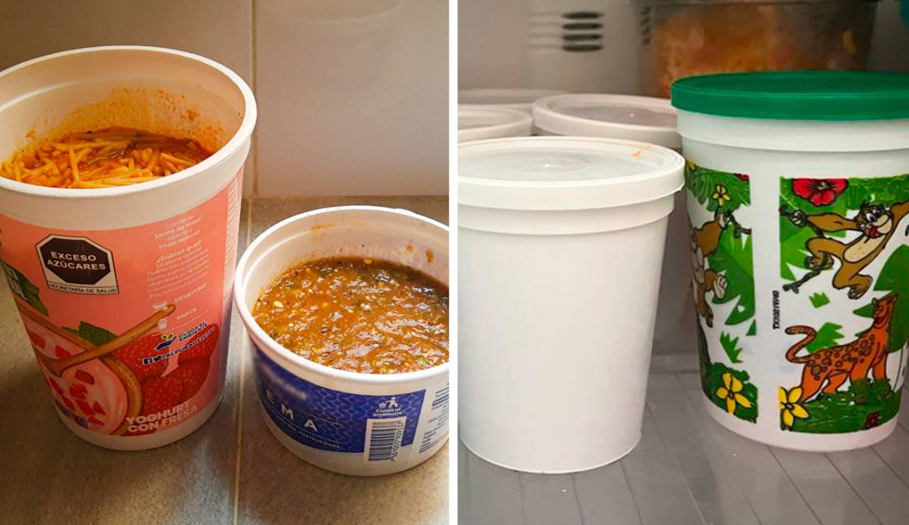 ¡Cuidado! ¿Por qué no debes guardar tu comida en botes de yogurt?