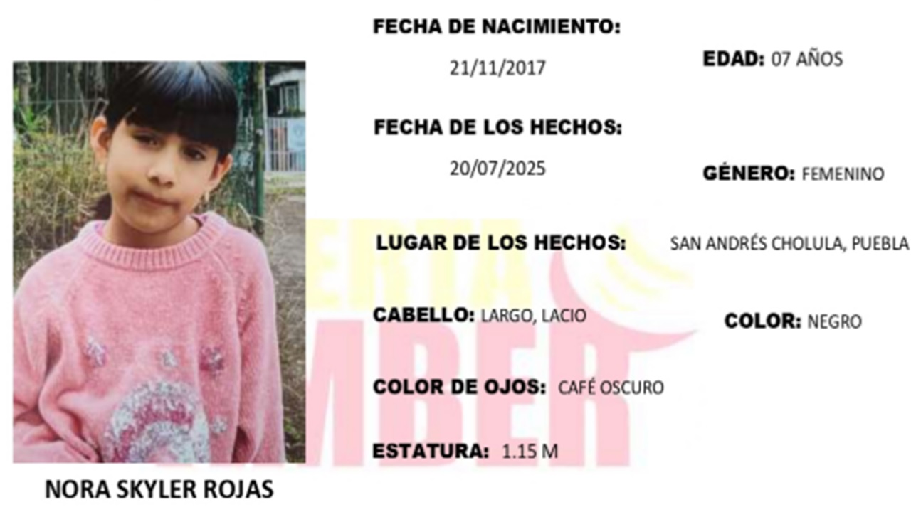 Nora Skyler Rojas de 7 años de edad es reportada como desaparecida en ...