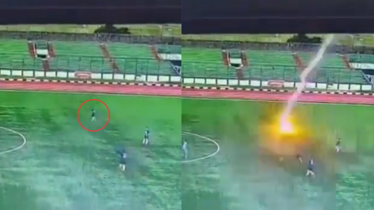 Jugador de futbol muere al caerle un rayo durante partido en Indonesia: VIDEO