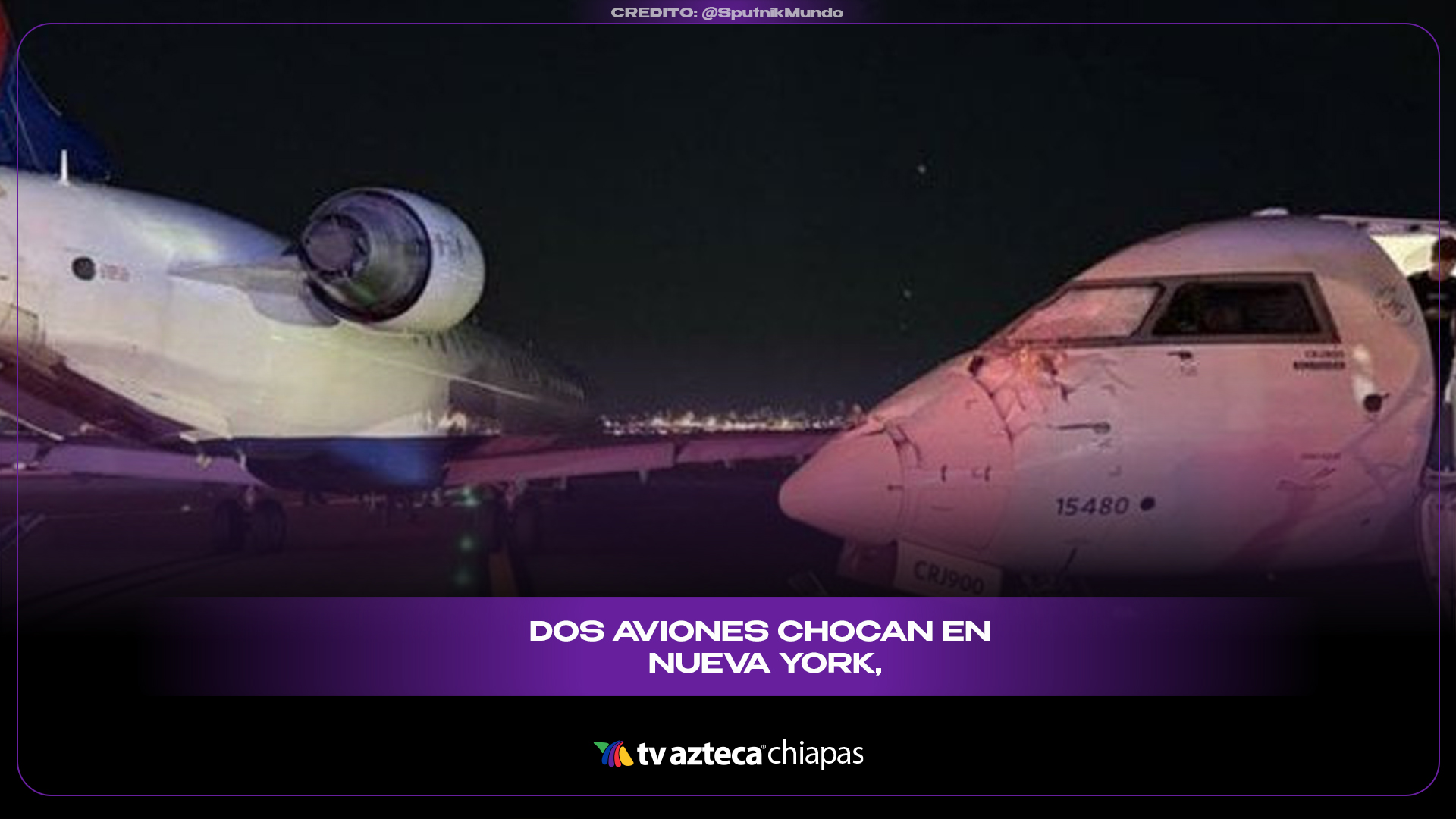 Choque entre dos aviones en el aeropuerto LaGuardia de Nueva York (VIDEO)