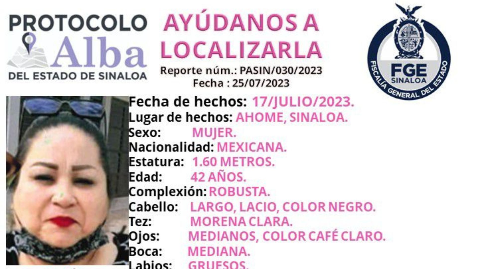Protocolo Alba: Lucía Bernal, mujer de Los Mochis tiene 9 días desaparecida