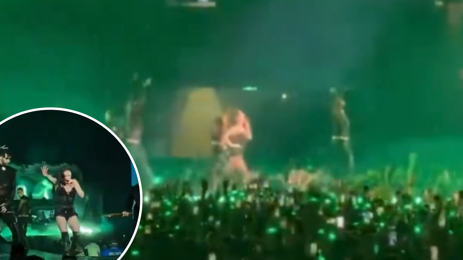 Bailarín de Lady Gaga cae del escenario en concierto