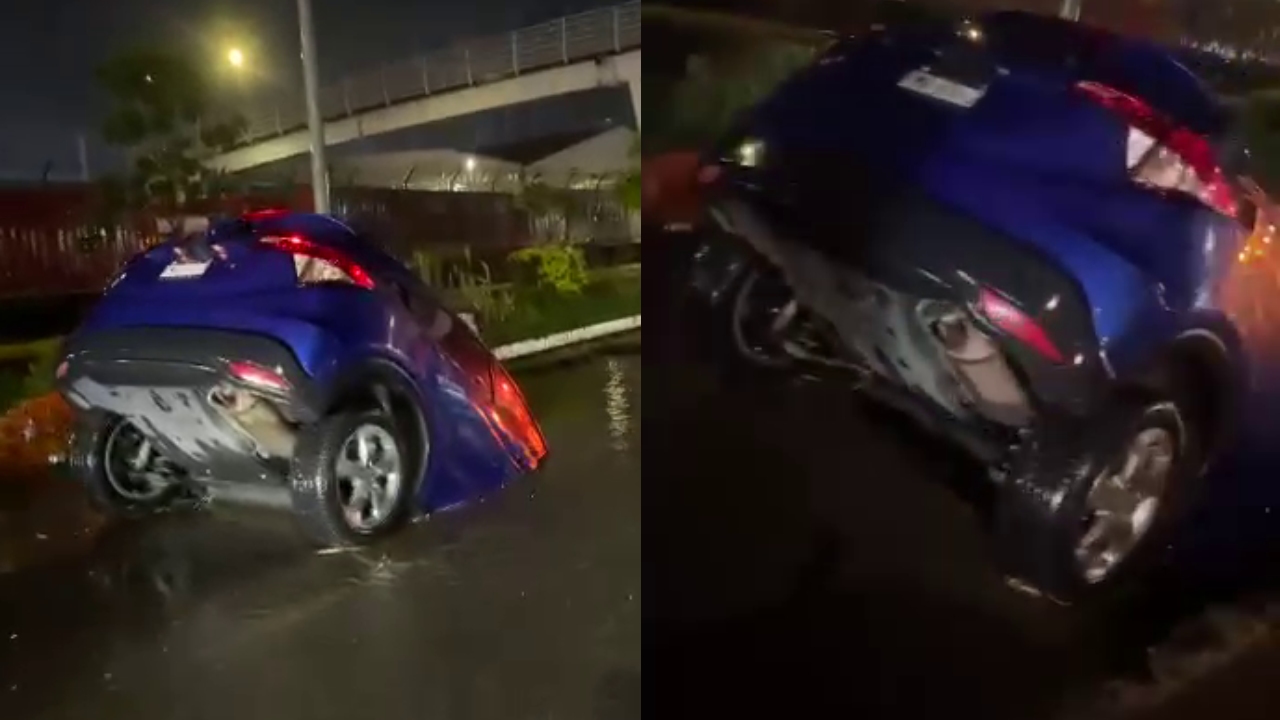 Carro volcado en Manzanillo: cuatro rescatados tras caer en obra