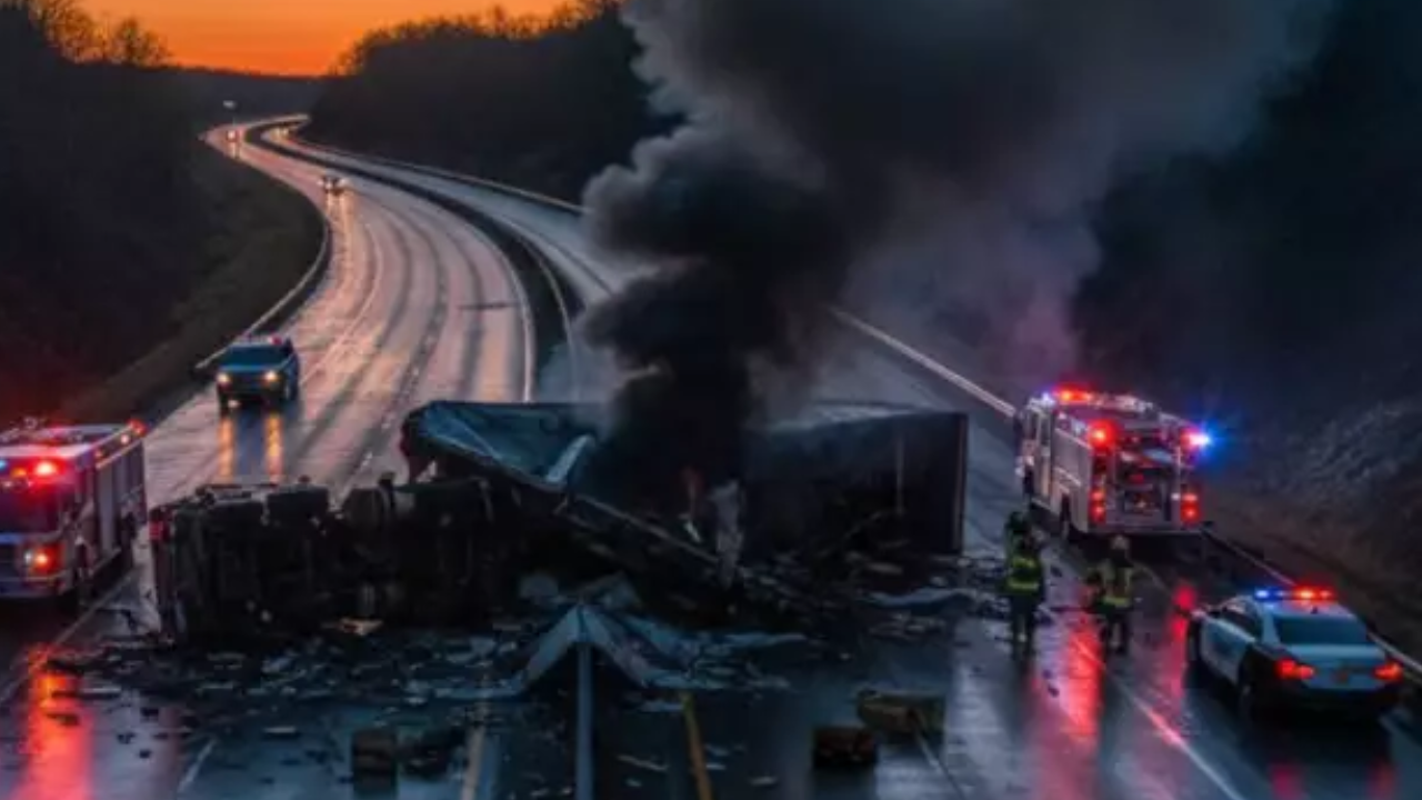 Video: Trailero queda ciego tras choque explosivo