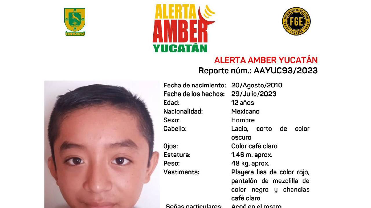 Desaparece niño de 12 años y activan Alerta Amber