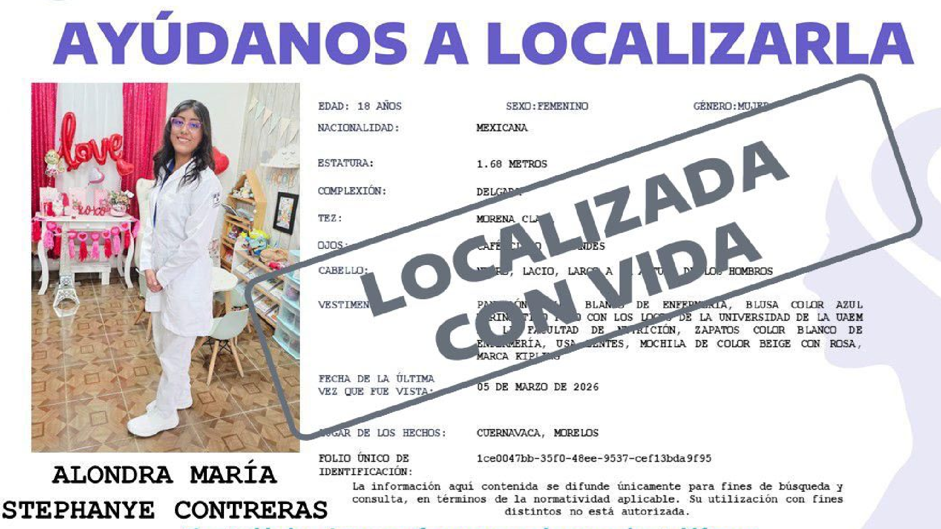 Localizan a Alondra María Stephanye Contreras Galarza tras reporte de ...