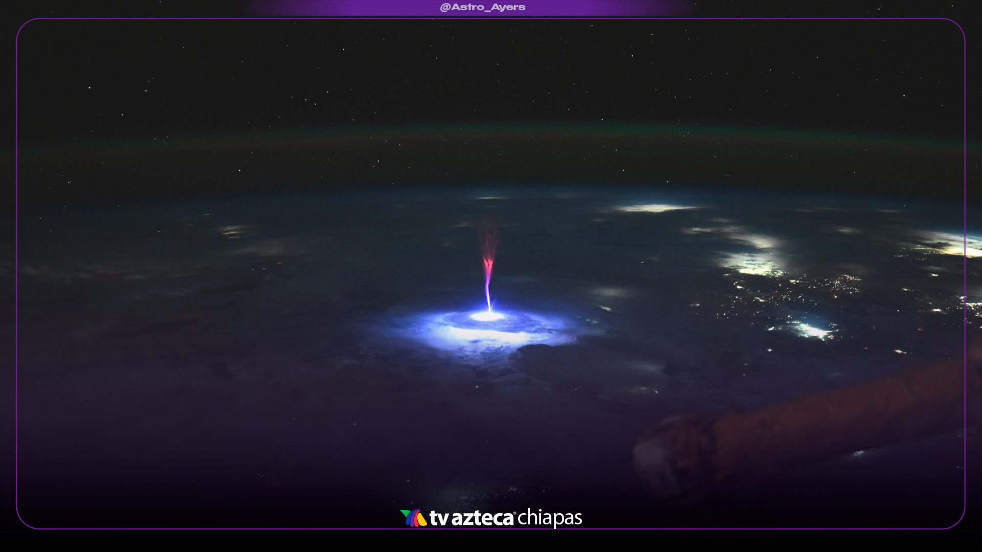 NASA capta "duende rojo" sobre México desde el espacio