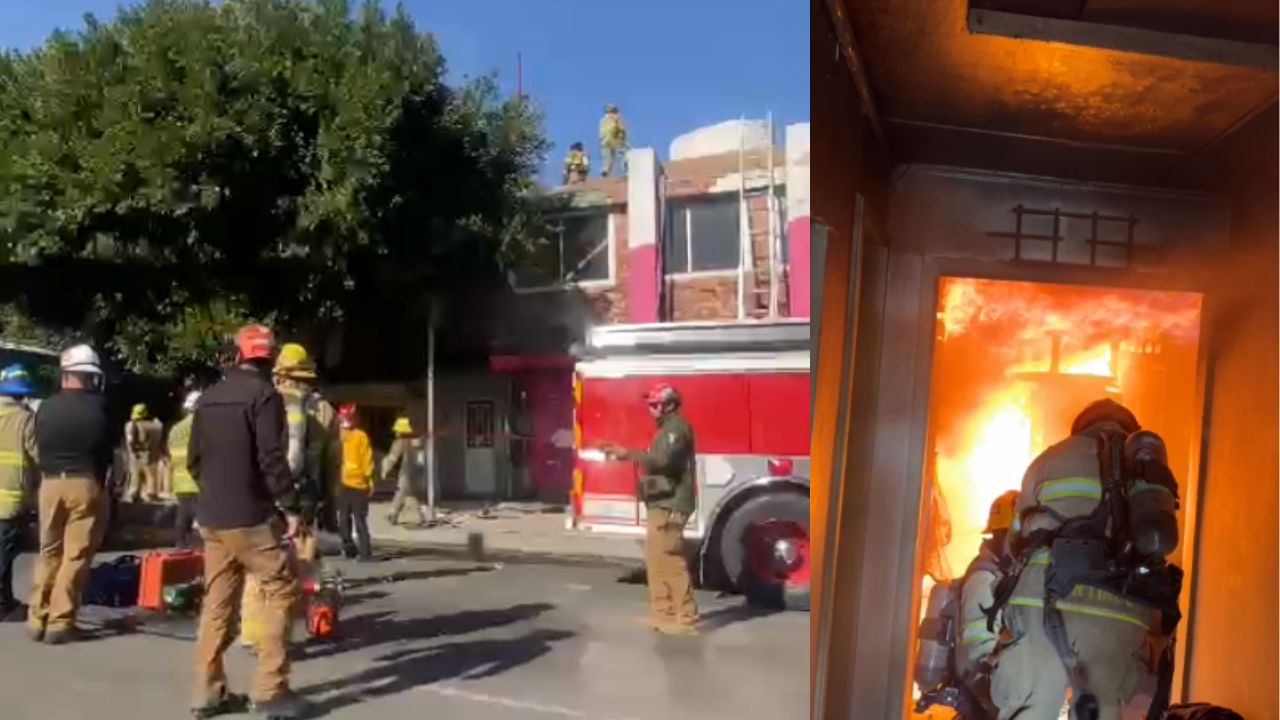 VIDEO | Un hombre fue rescatado de incendio en Tijuana hoy viernes