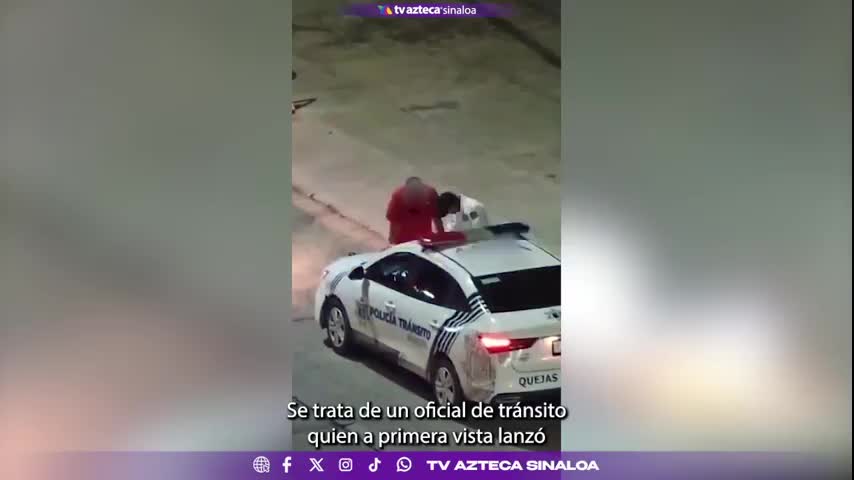 Oficial de tránsito es captado recibiendo dinero de un civil en Mazatlán