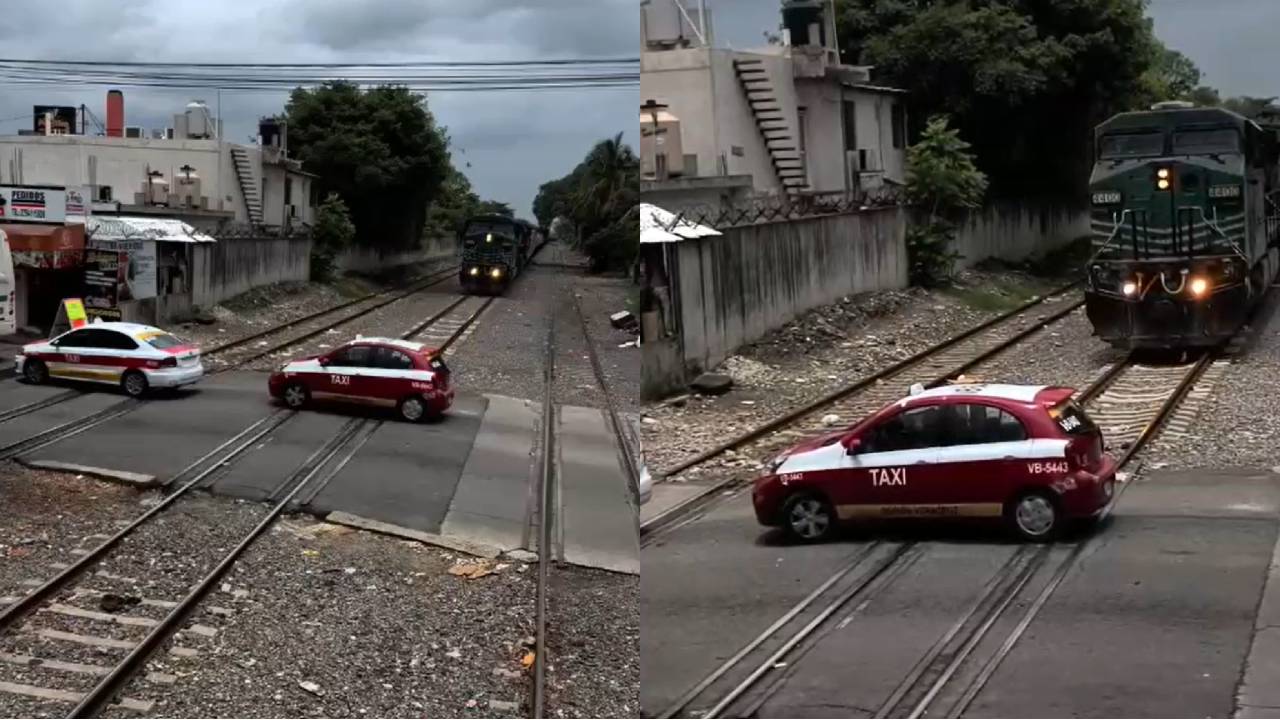 ¿Qué pasó con el taxista que se expuso a cruzar vías con el tren cerca ...