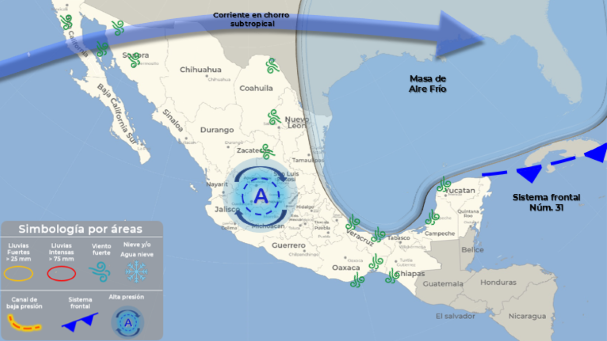 Clima en México este 1.º de marzo: Habrá lluvia y chubascos