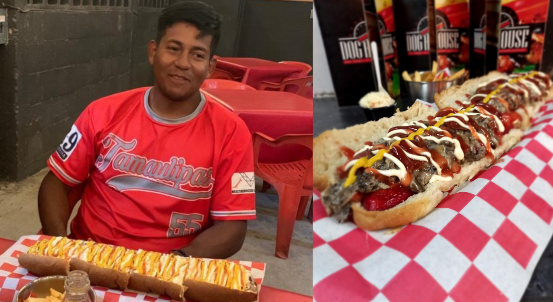 Hombre devora en menos de 9 minutos un hot dog de 50 centímetros