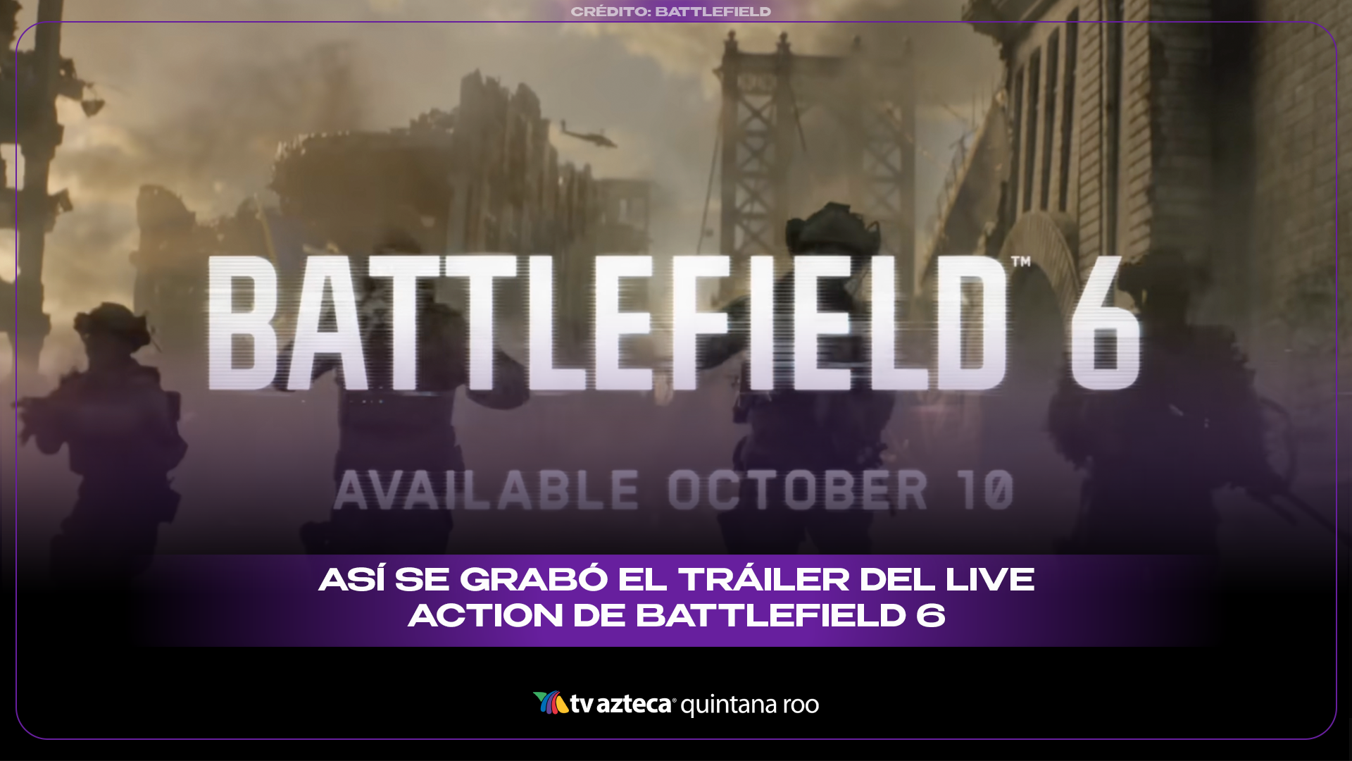 Así se grabó el tráiler del live action de battlefield 6