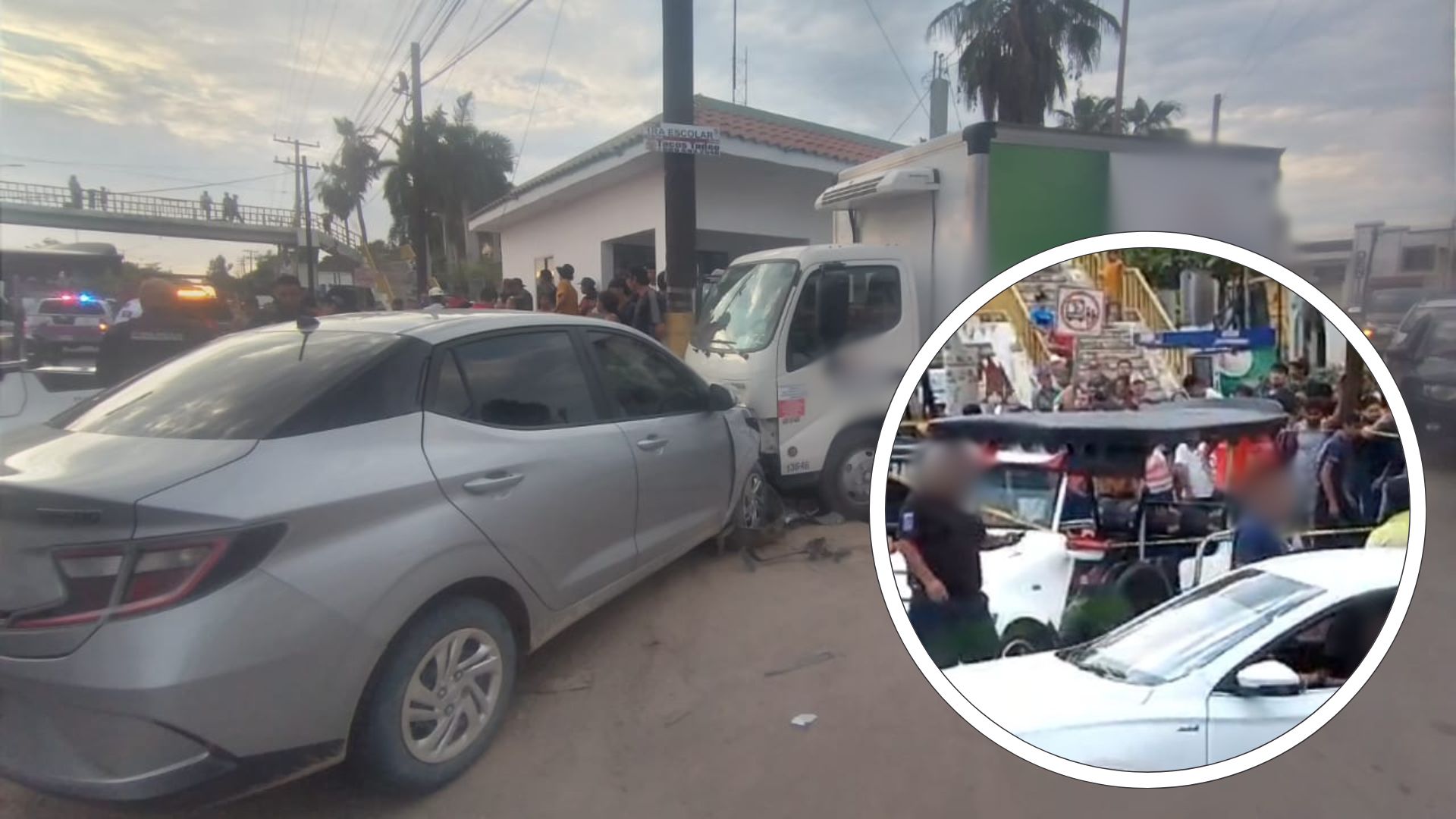 Muere mujer mayor tras accidente entre pulmonía y dos vehículos en Mazatlán