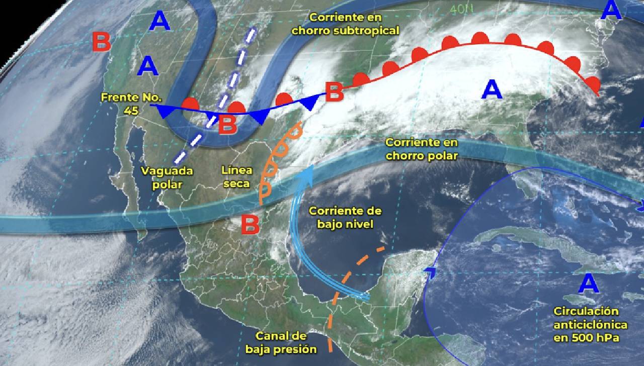 Frente frío 45: Cuáles son los estados afectados