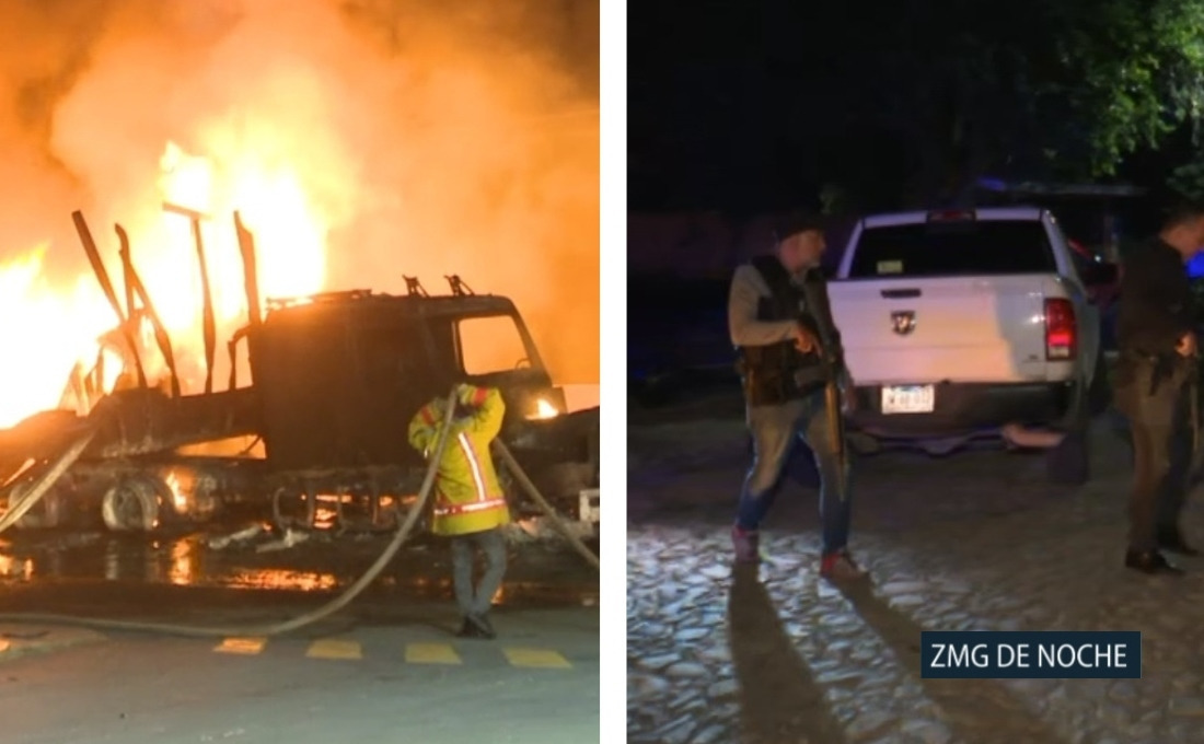 ZMG DE NOCHE: Choque entre tráileres provoca incendio