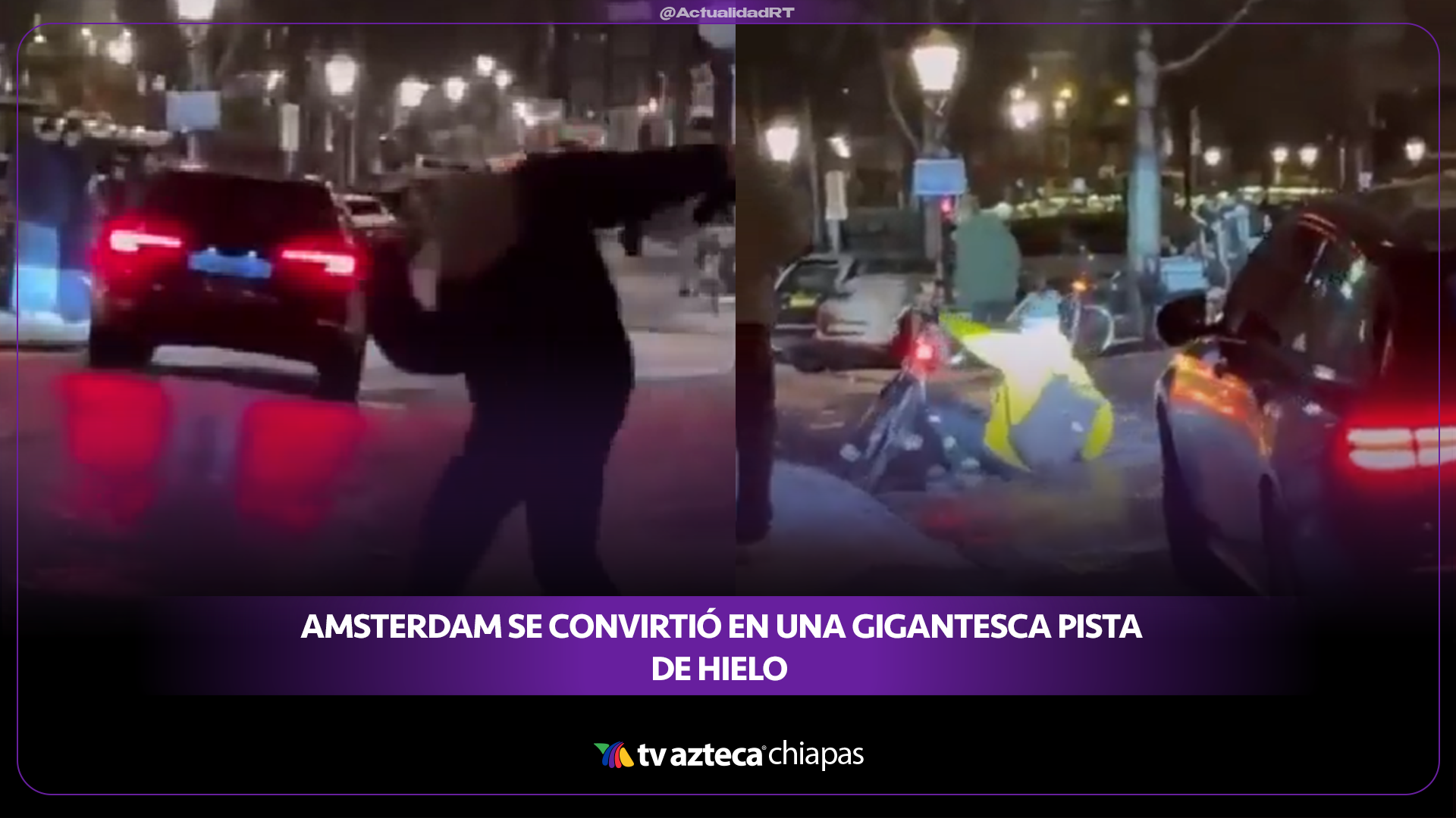 Videos virales de Ámsterdam: Peatones y autos luchan contra el hielo en ...