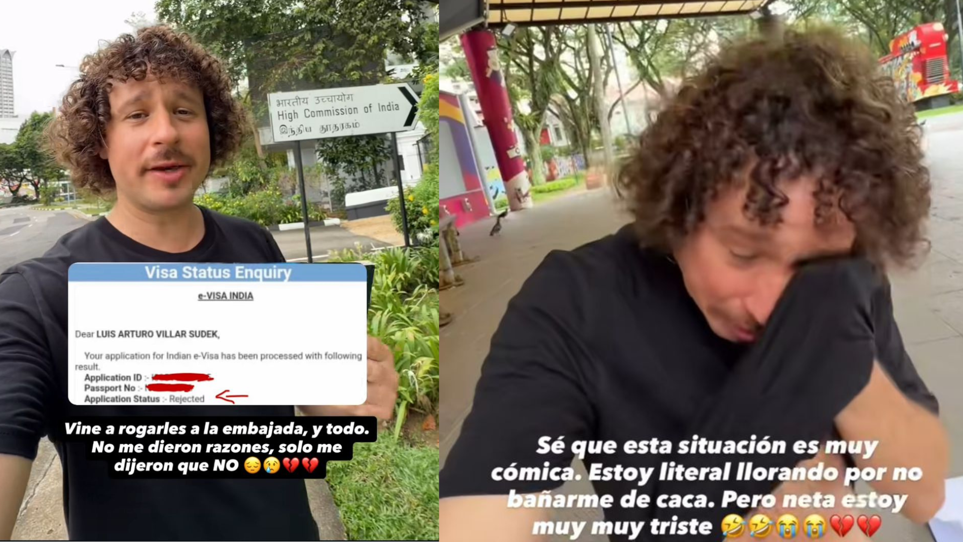 Le rechazan la visa para ingresar a la India a Luisito Comunica y rompe en llanto en redes sociales