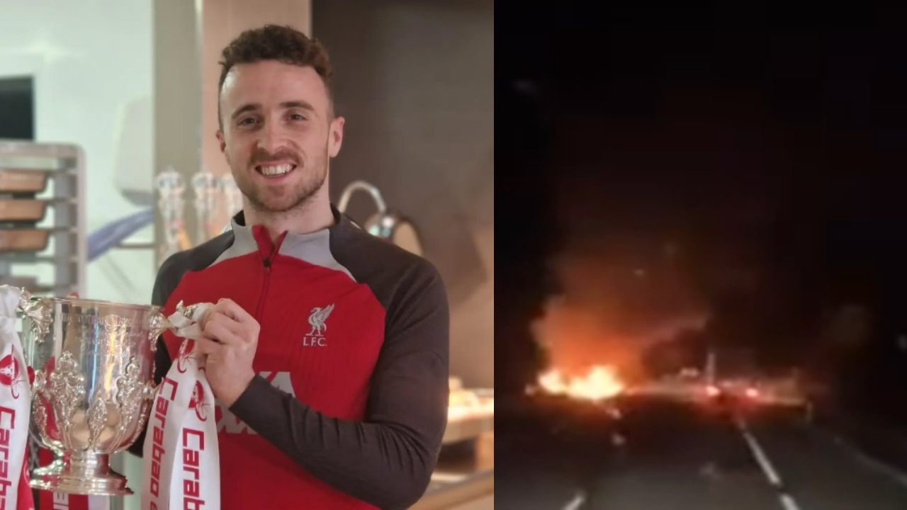 Diogo Jota: Revelan video del auto del futbolista en llamas tras fatal ...