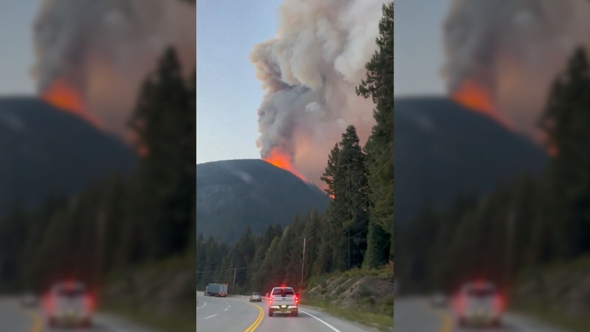 Video impactante: montaña arde por incendio forestal en Canadá