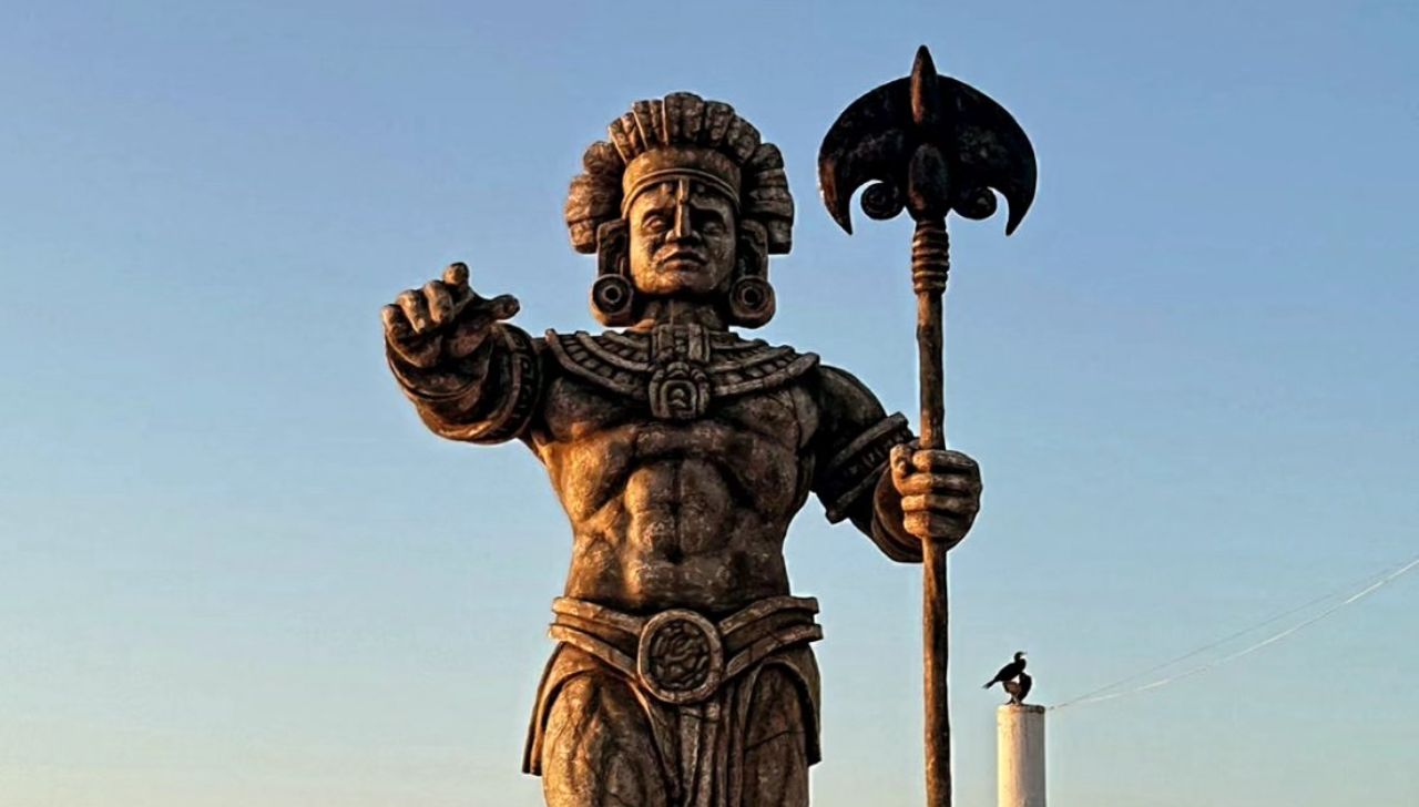 Revelan estatua de Chaac en puerto de Yucatán tras polémica con Poseidón