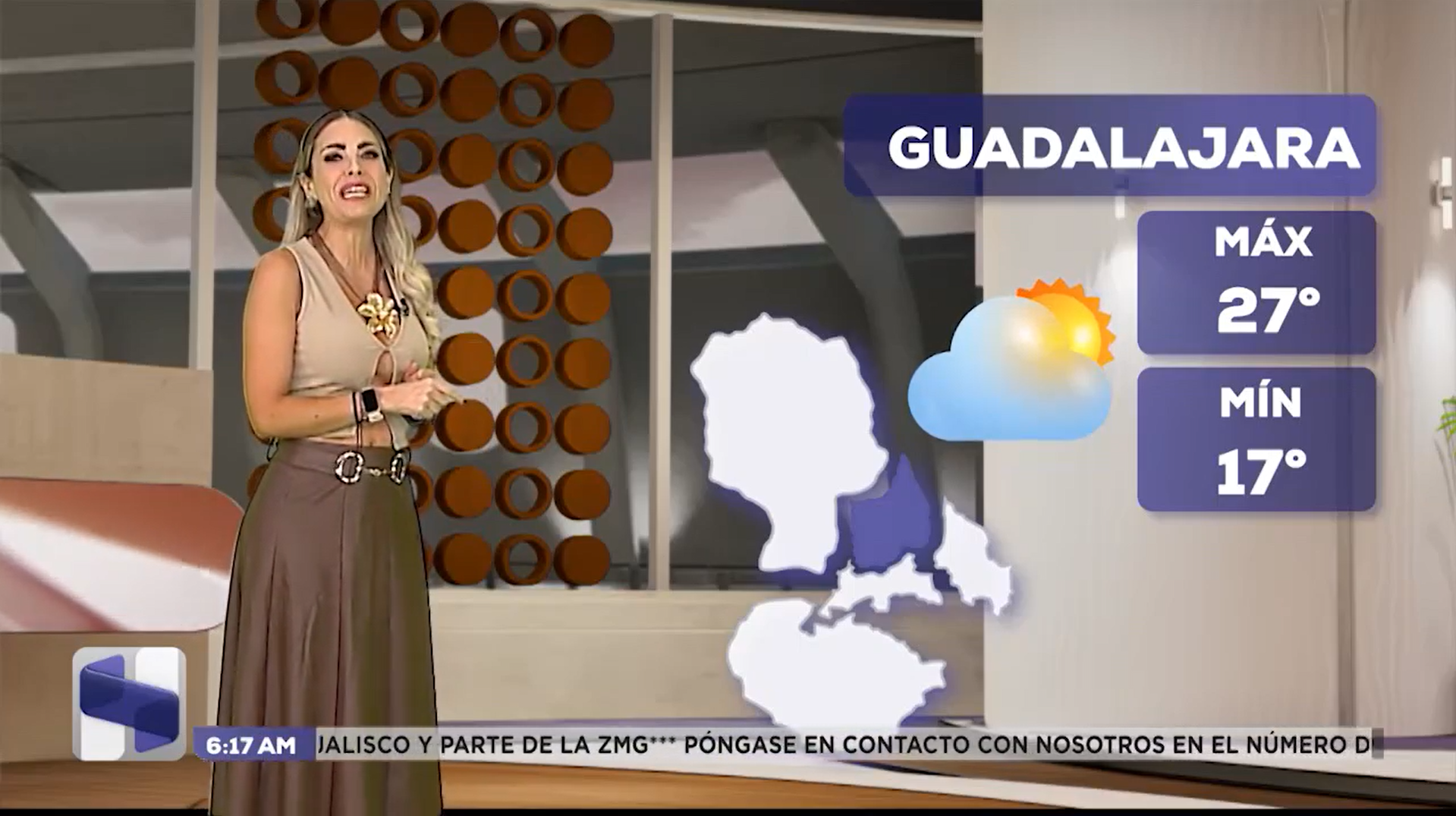 Parcialmente Nublado, el clima de hoy en Guadalajara