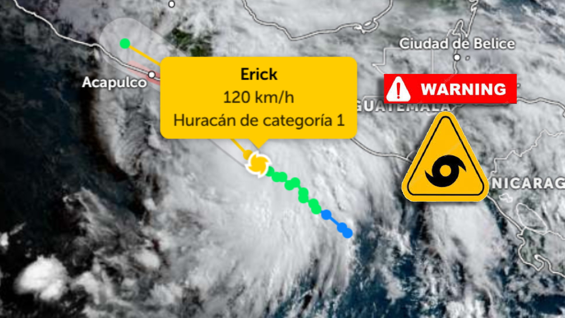 ¡OFICIAL! Se forma el huracán Erick de categoría 1 en México: Así su trayectoria, ubicación ...
