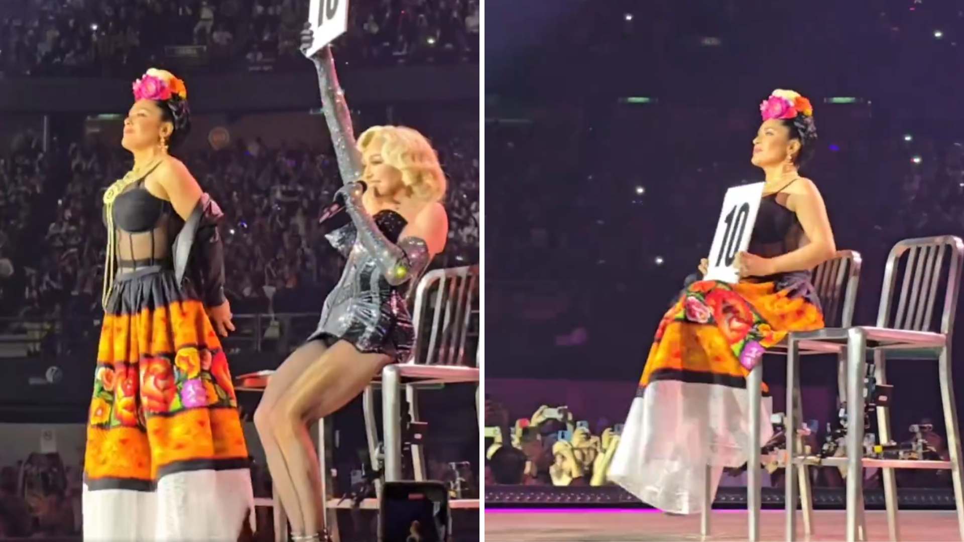 ¿Cómo fue la presencia de Salma Hayek en el último concierto de Madonna?