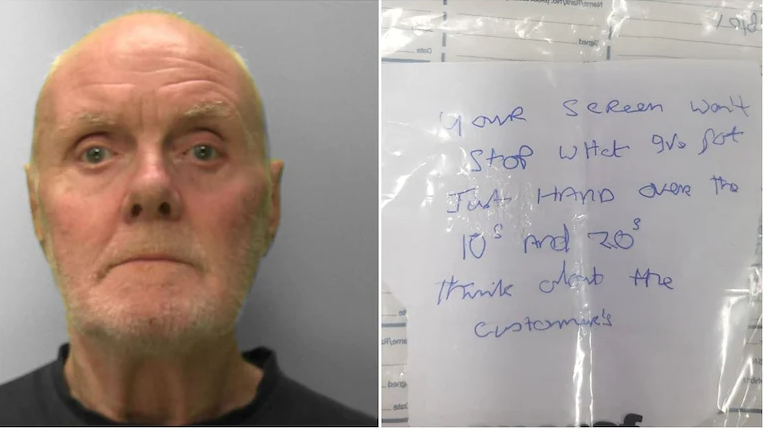 Intenta robar banco con una nota, fracasa por su fea letra y es detenido