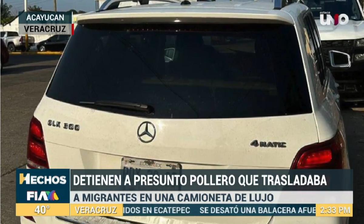 Detienen a “pollero” que trasladaba migrantes en lujosa camioneta