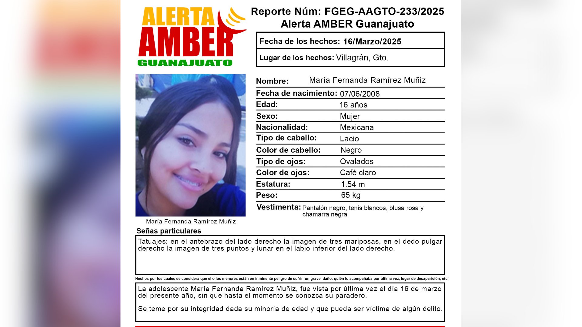 Desaparición de María Fernanda Ramírez Muñiz en Villagrán: activan ...