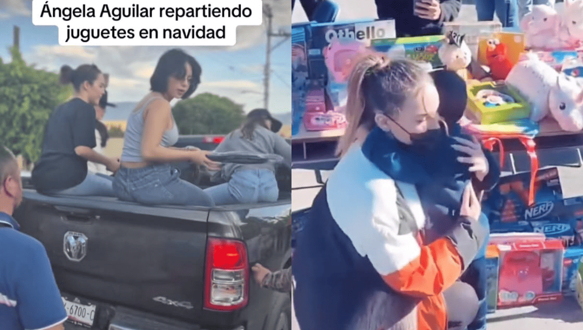 Comparan a Ángela Aguilar con Belinda cuando regaló juguetes