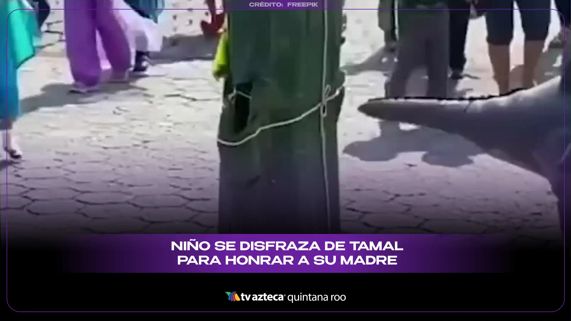 ¡Muestra de respeto y admiración! Niño se disfraza de tamal para honrar a su madre
