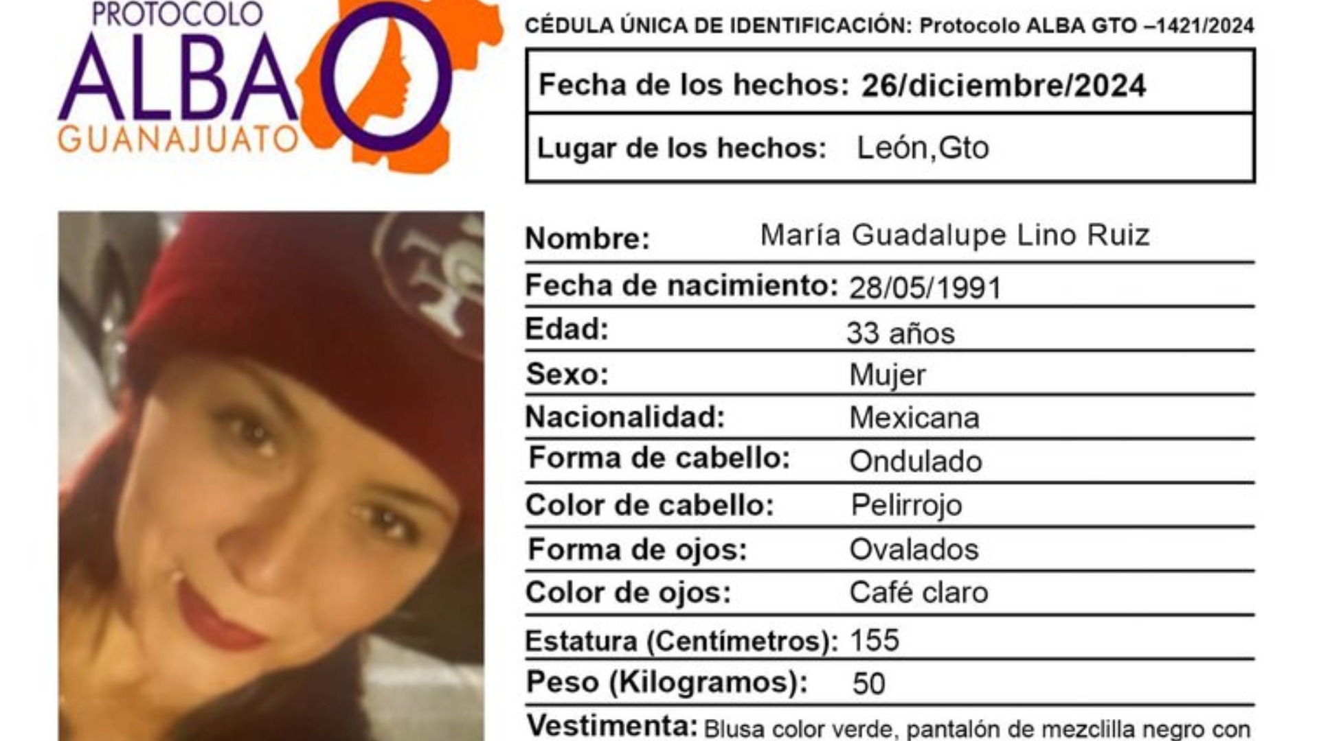 María Guadalupe Lino Ruiz, de 33 años, desapareció en León; activan ...