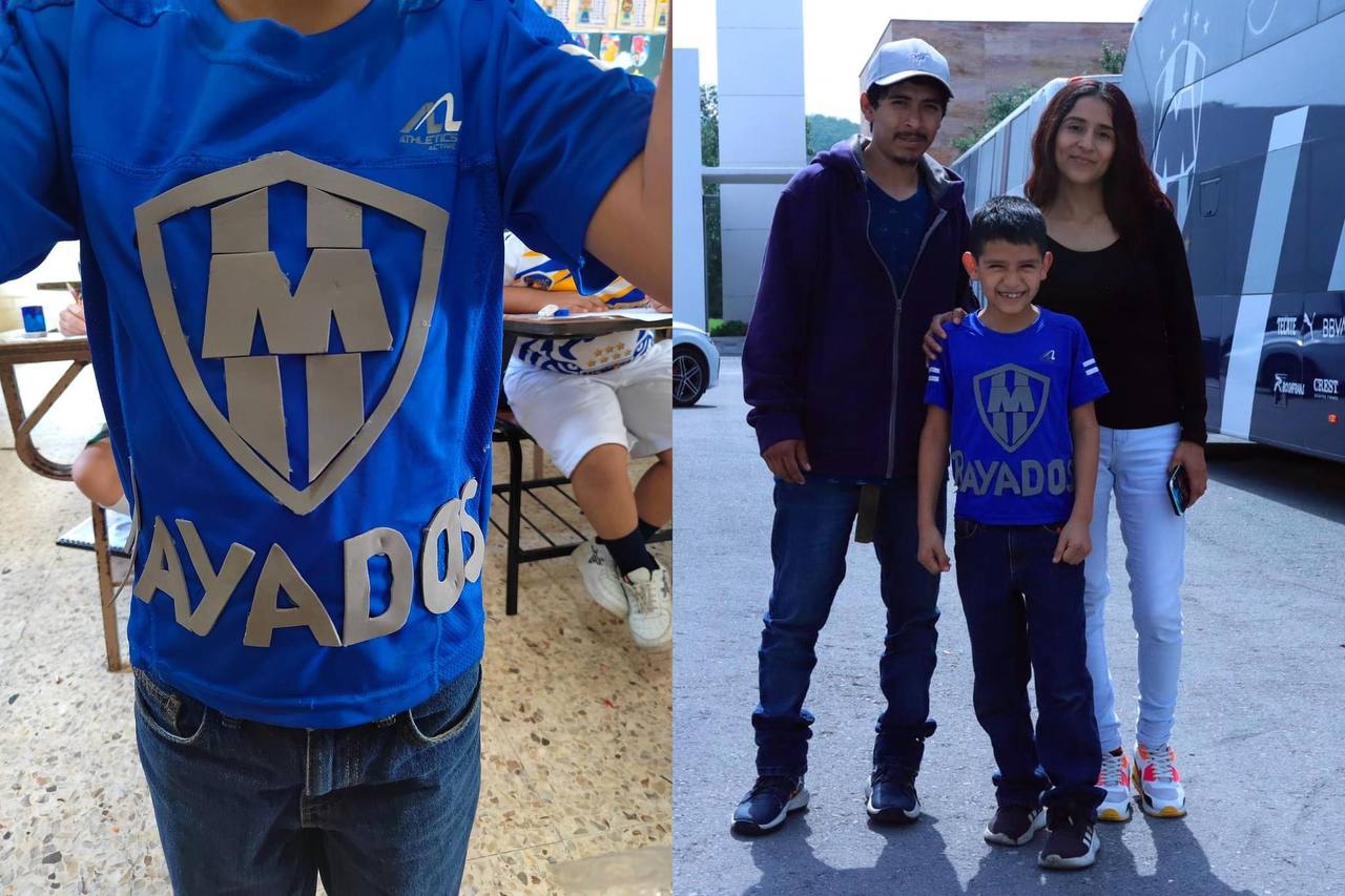 VIDEO: Niño se vuelve viral al crear playera de Rayados de Monterrey