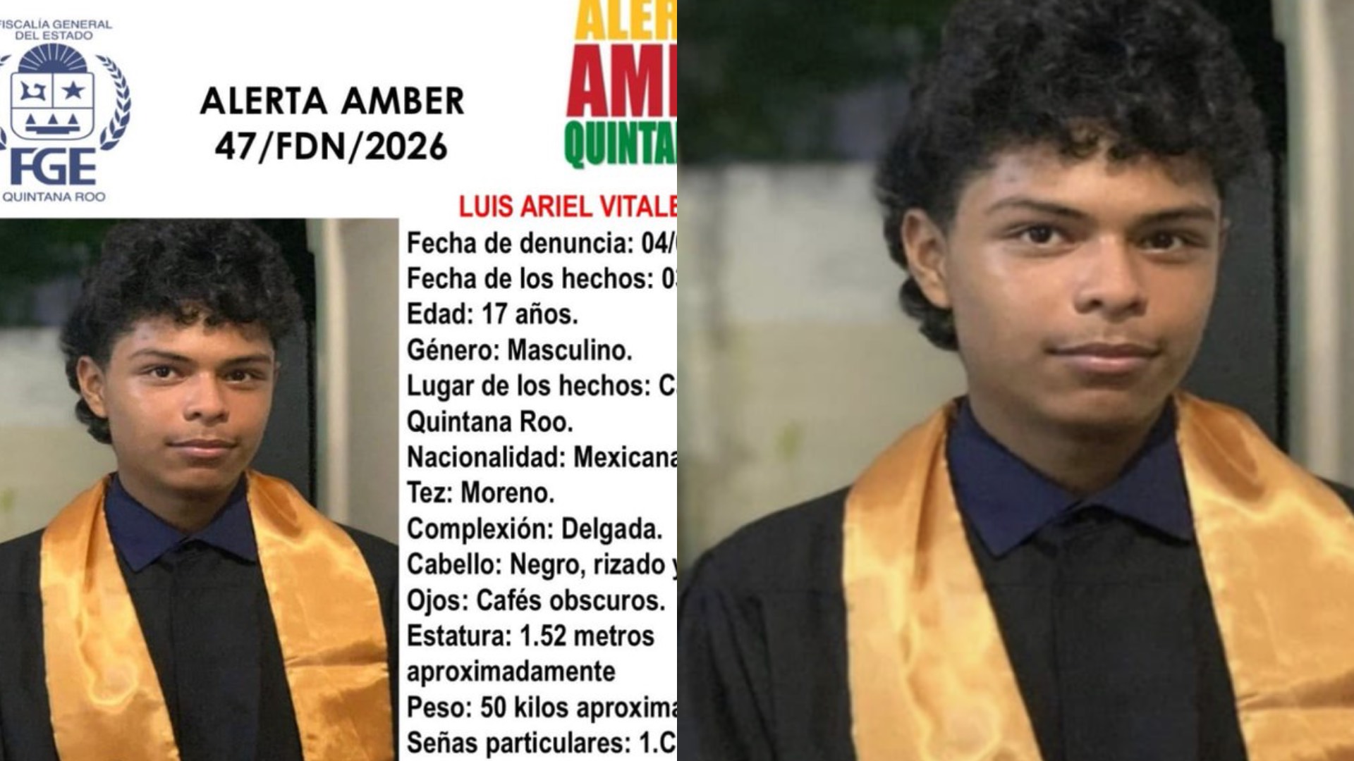 Desactivan Alerta AMBER en Cancún: Localizan a Luis Ariel Vitales ...