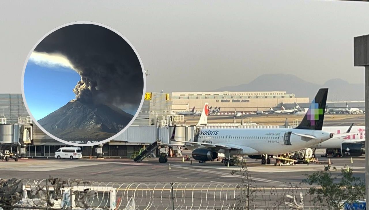 Cancelan 22 vuelos en el AICM por caída de ceniza del Popocatépetl ¿cuándo se repondrán los vuelos?