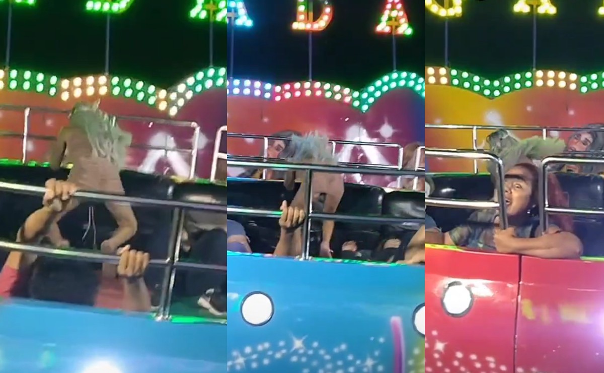 VIDEO ¡Qué risa! chica en el tagada no deja nada a la imaginación