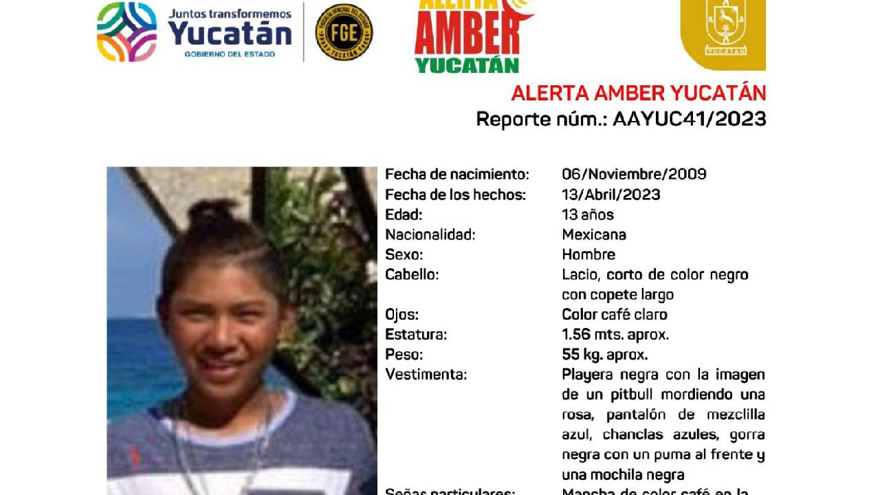 Emiten Alerta Amber para hallar a niño desaparecido