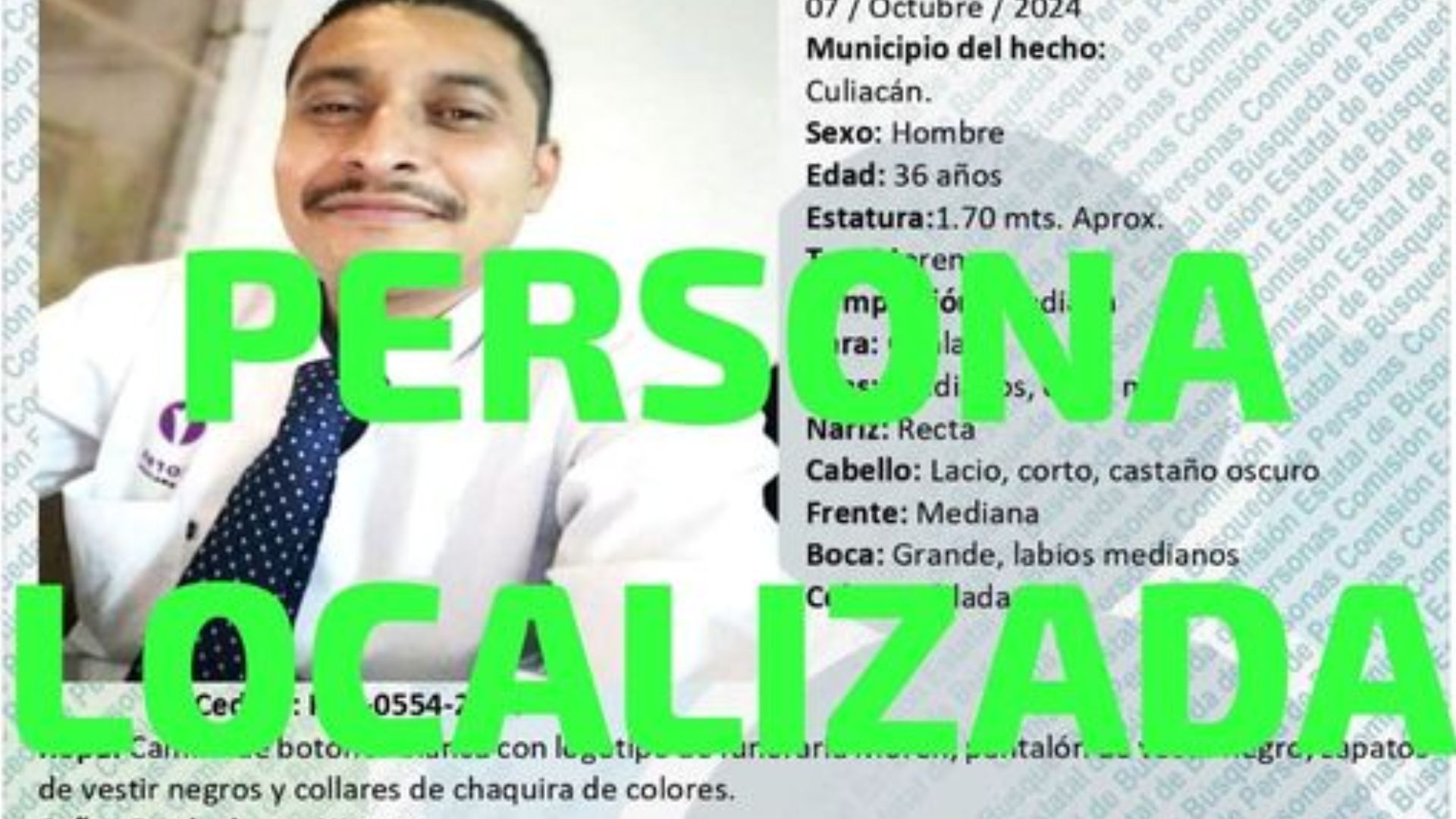 Fernando Reyes Castillo es localizado con vida afirmó la Comisión ...