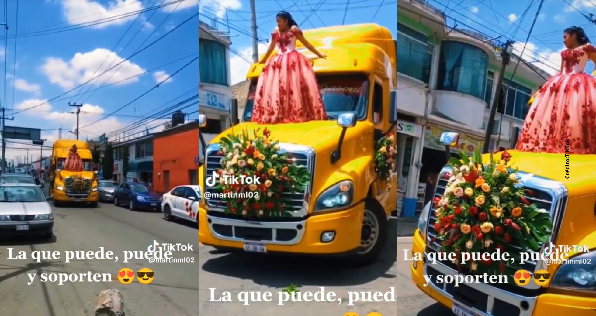 VIDEO: Quinceañera llega en tráiler a su fiesta y se hace viral.
