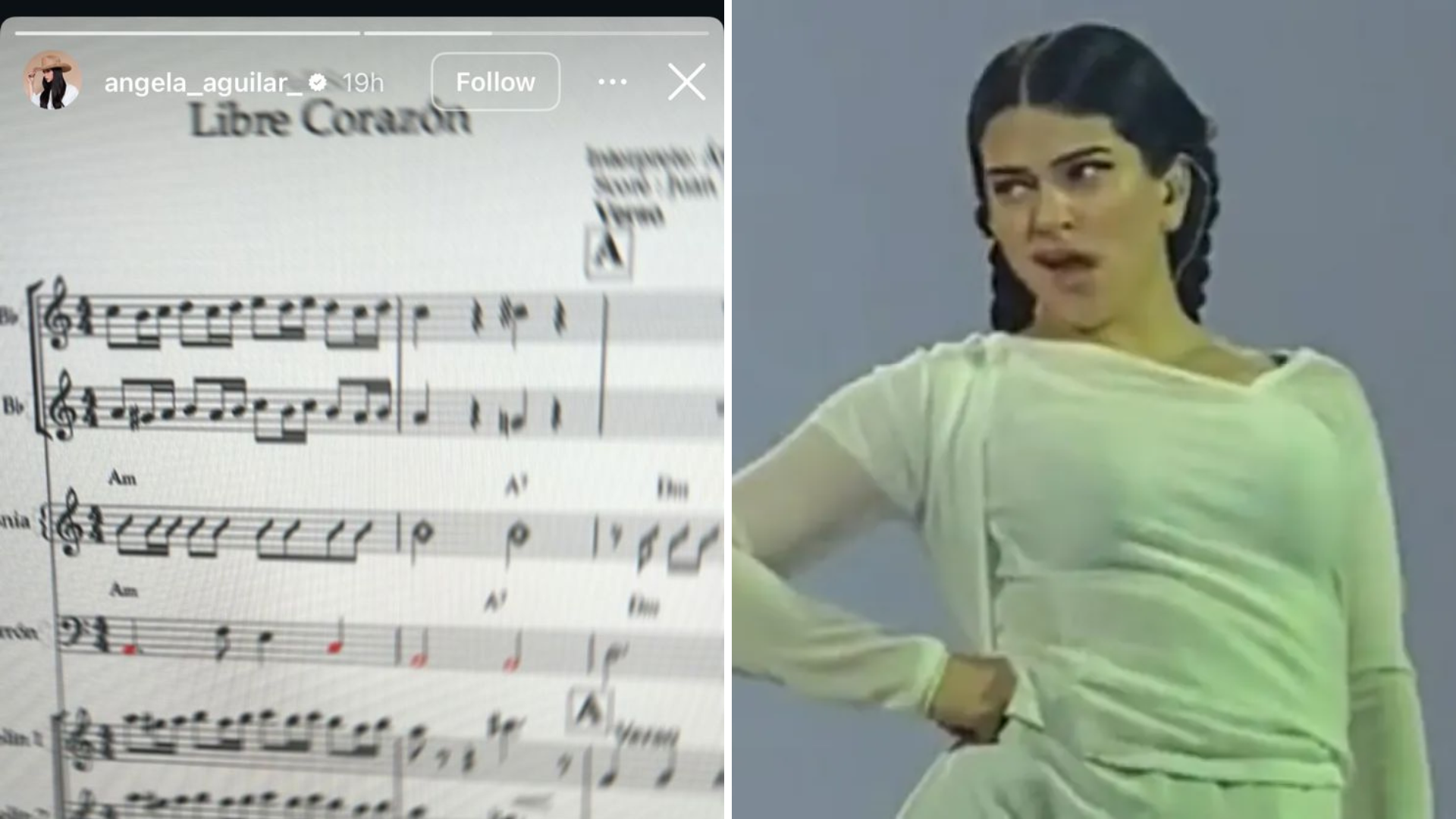 Ángela Aguilar comparte partituras al estilo de Rosalía