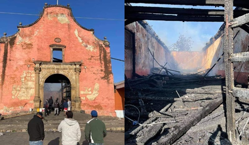 Incendio destruye la iglesia Santiago de Nurio en Michoacán