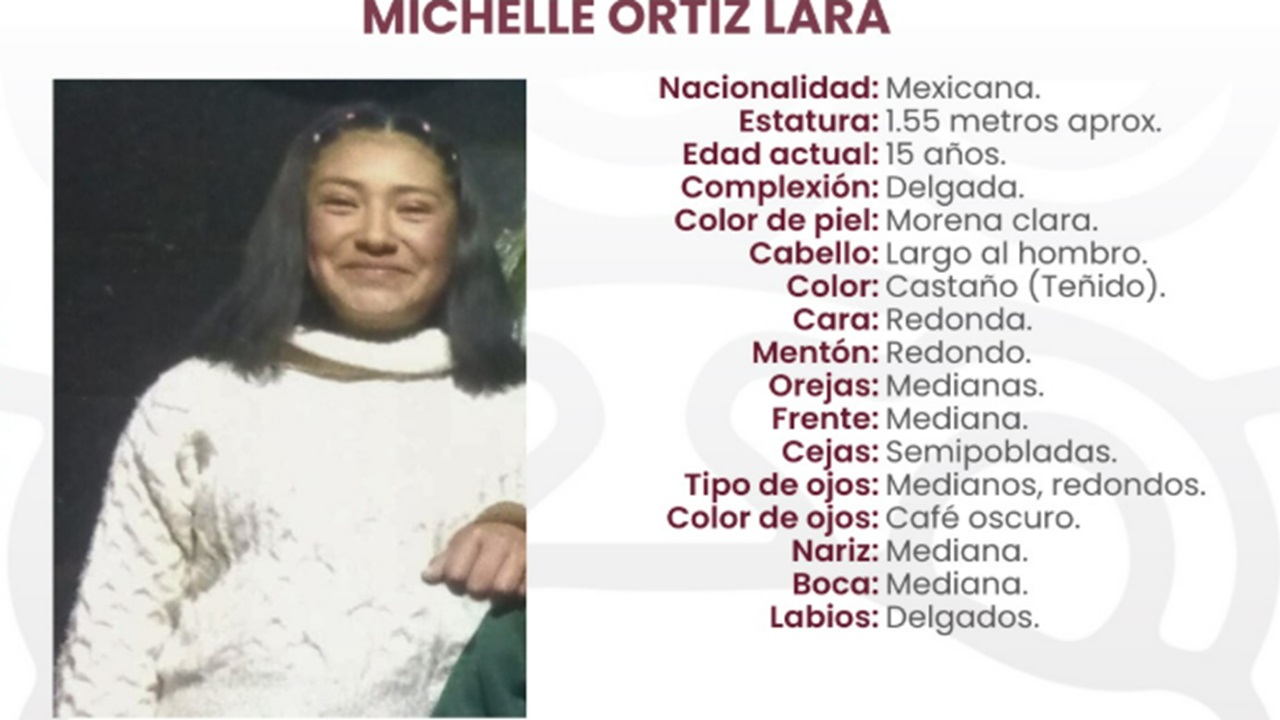 Michelle Ortiz Lara fue reportada como desaparecida en Tlachichuca, Puebla