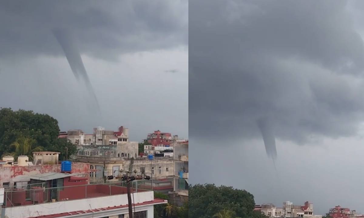 Graban impresionante tromba marina en La Habana, Cuba